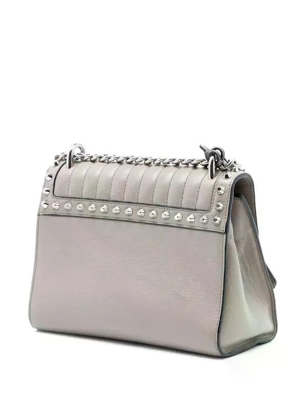 Prada Studded Glace Calf Sound Lock Crossbody Bag