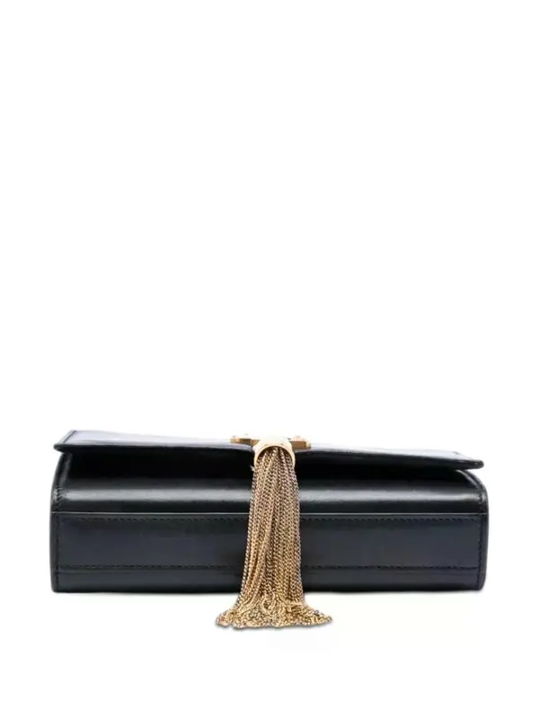 Saint Laurent Small Leather Monogram Kate Tassel Crossbody Bag - Black