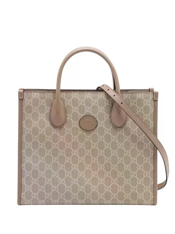 Gucci Gg Supreme Interlocking G Tote Satchel