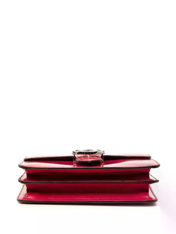 Gucci Small Polished Calfskin Interlocking G Crossbody Bag - Red