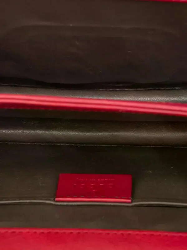 Gucci Small Polished Calfskin Interlocking G Crossbody Bag - Red