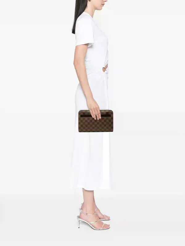 LOUIS VUITTON Damier Ebene Saint Louis Pochette Clutch Bag - Brown
