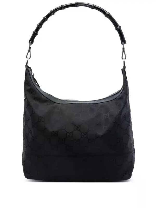 Gucci Gg Nylon Bamboo Shoulder Bag
