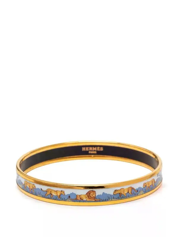 Hermès Enamel Safari Bangle Bracelet - Blue