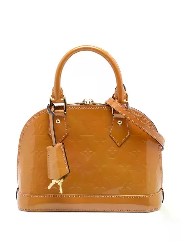 LOUIS VUITTON Monogram Vernis Alma Bb Satchel - Brown