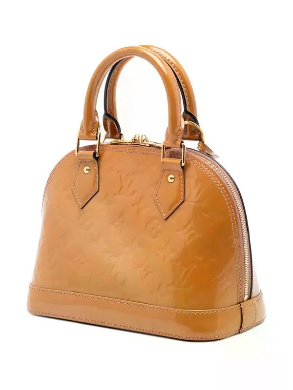 LOUIS VUITTON Monogram Vernis Alma Bb Satchel - Brown
