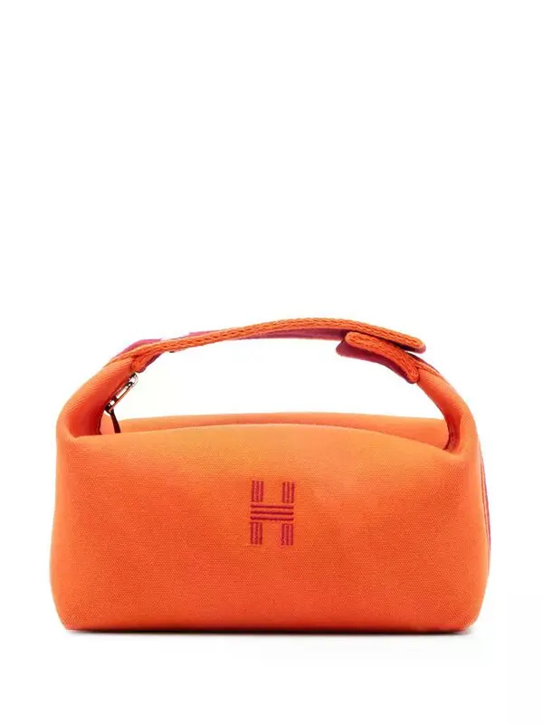 Hermès 2020-2025 Small Toile Bride A Brac Case Vanity Bag - Orange