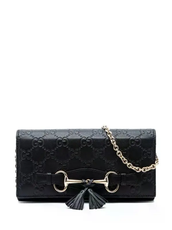 Gucci 2000-2015 Guccissima Emily Wallet On Chain Shoulder Bag - Black