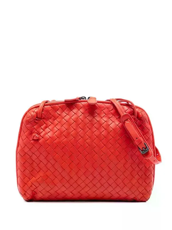 Bottega Veneta Nappa Intrecciato Nodini Crossbody Bag - Orange