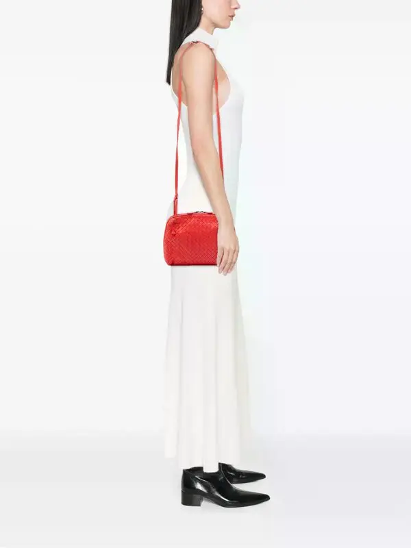 Bottega Veneta Nappa Intrecciato Nodini Crossbody Bag - Orange
