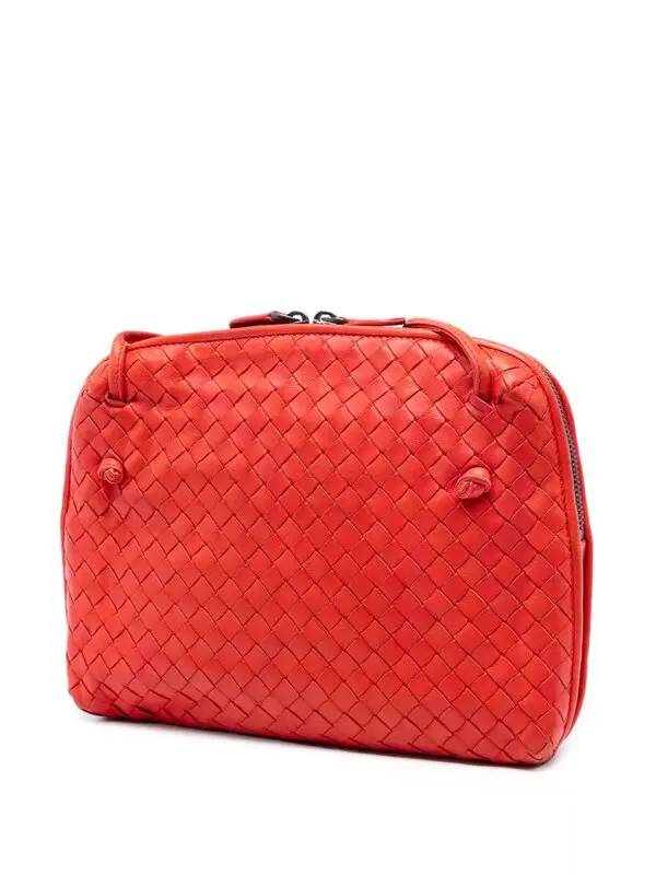 Bottega Veneta Nappa Intrecciato Nodini Crossbody Bag - Orange