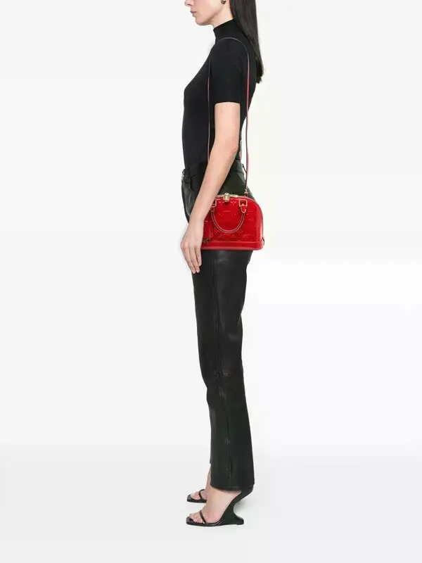 LOUIS VUITTON Monogram Vernis Alma Bb Satchel - Red