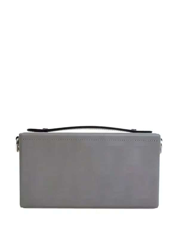 Fendi Zucca Calfskin Soft Trunk Baguette Satchel - Grey