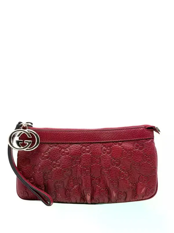 Gucci 2000-2015 Guccissima New Britt Wristlet Clutch Bag - Red