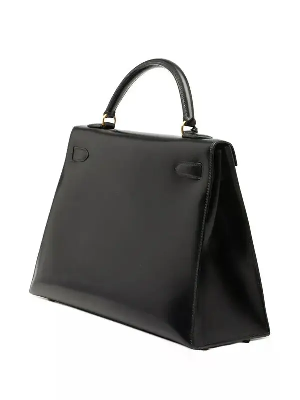 Hermès 1994 Box Calf Kelly Sellier 32 Satchel - Black