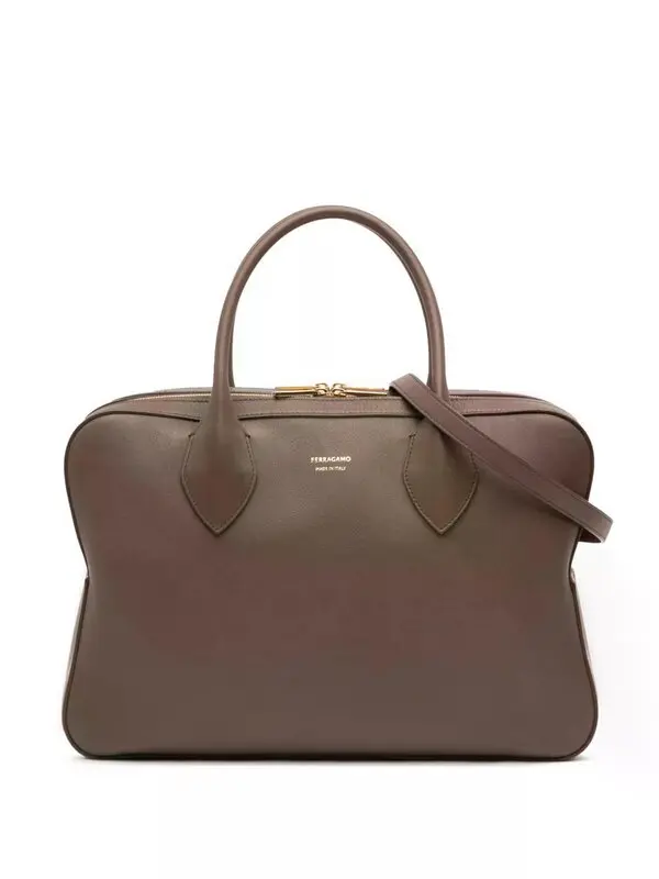 FERRAGAMO Leather Triple Zip Satchel