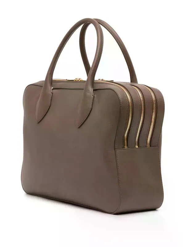 FERRAGAMO Leather Triple Zip Satchel