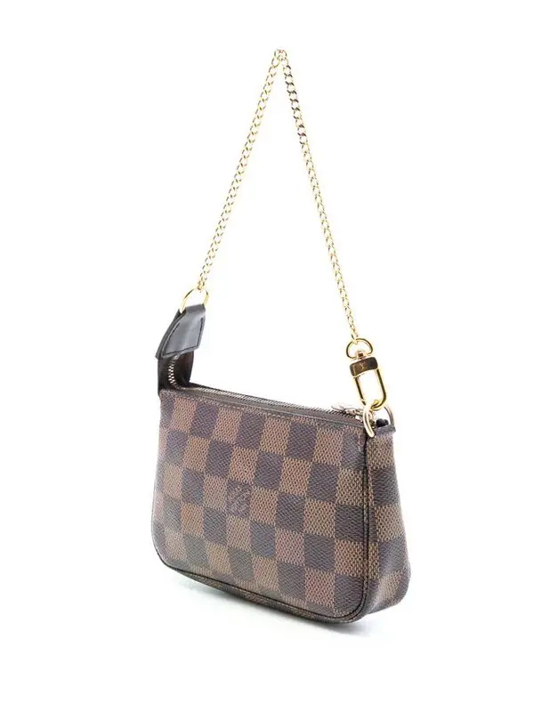 LOUIS VUITTON Damier Ebene Mini Pochette Accessoires Handbag - Brown