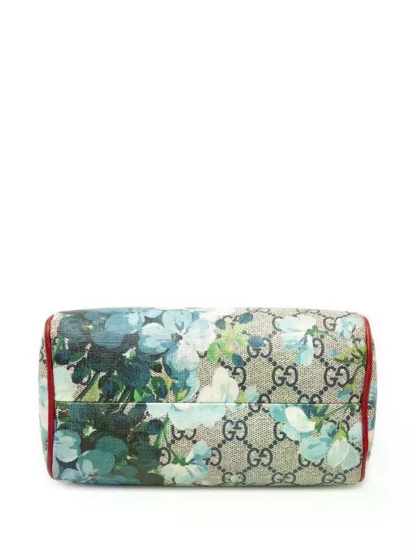 Gucci Mini Gg Supreme Blooms Boston Bag Satchel - Red
