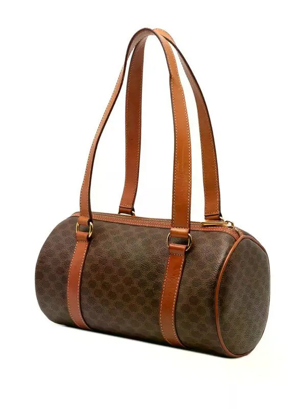 Celine 1995 Macadam Coated Canvas Shoulder Bag - Brown