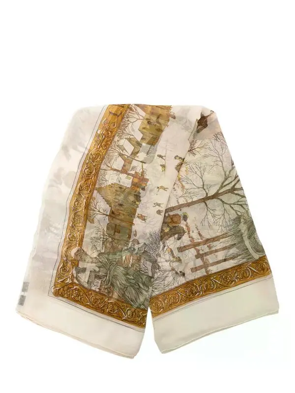 Hermès 1990-2010 L'hiver Silk Scarf 90 Scarves - Brown