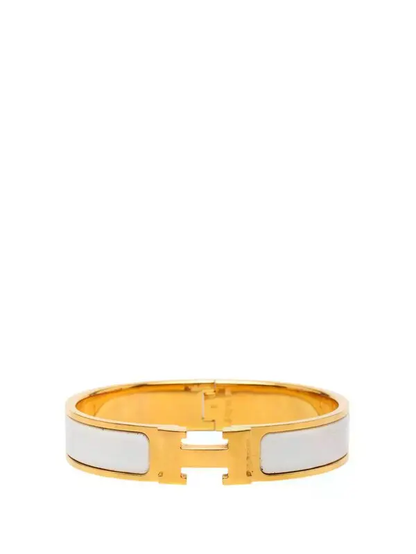 Hermès Narrow Enamel Clic H Bracelet Pm - Gold