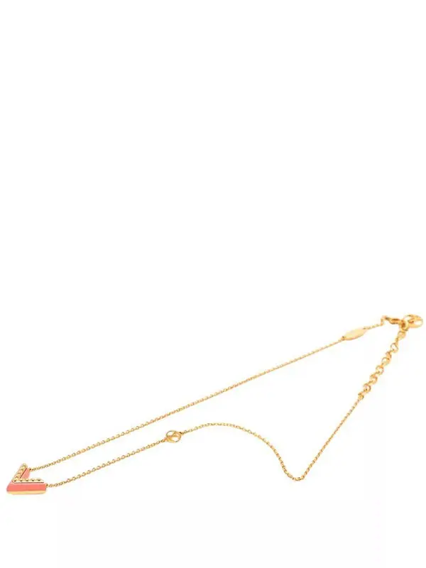 LOUIS VUITTON Plated Resin Essential V Costume Necklace - Gold