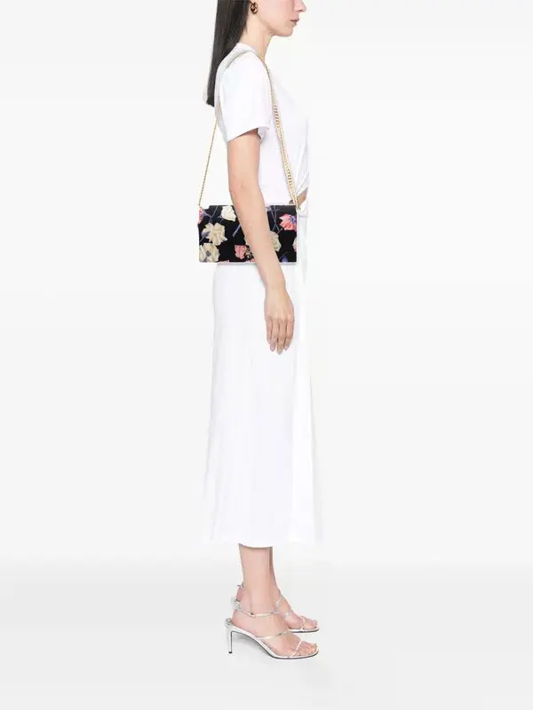 Prada Tessuto Floral Print Chain Crossbody Bag