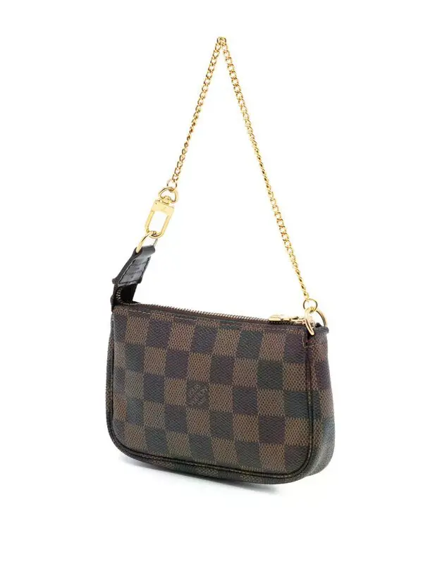 LOUIS VUITTON Damier Ebene Canvas Mini Pochette Accessoires Handbag - Brown