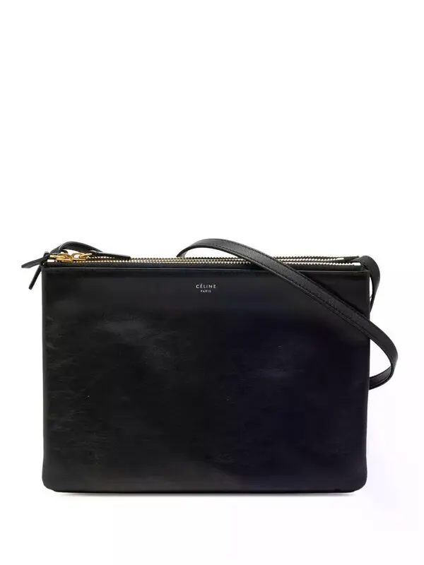Celine Lambskin Leather Trio Crossbody Bag - Black