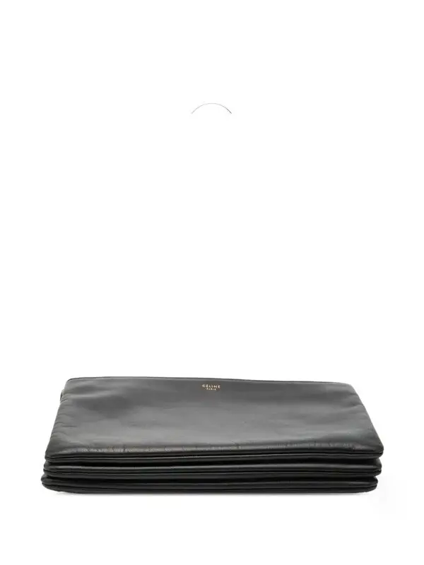 Celine Lambskin Leather Trio Crossbody Bag - Black