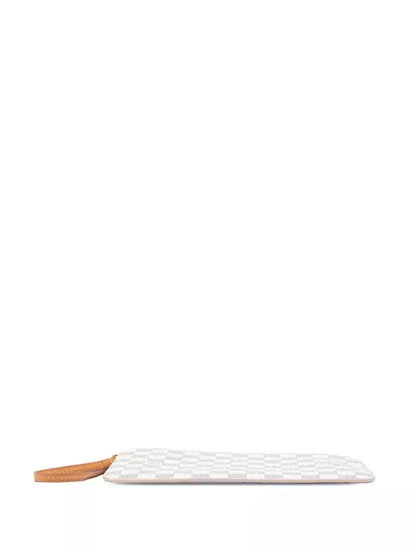 LOUIS VUITTON Damier Azur Neverfull Mm Pouch - White
