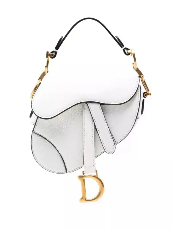 Dior 2021 Micro Goatskin Saddle Bag - White