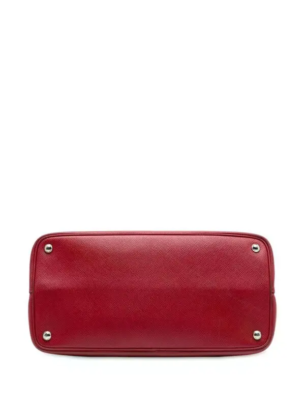 Prada Saffiano Leather Double Handle Satchel - Red