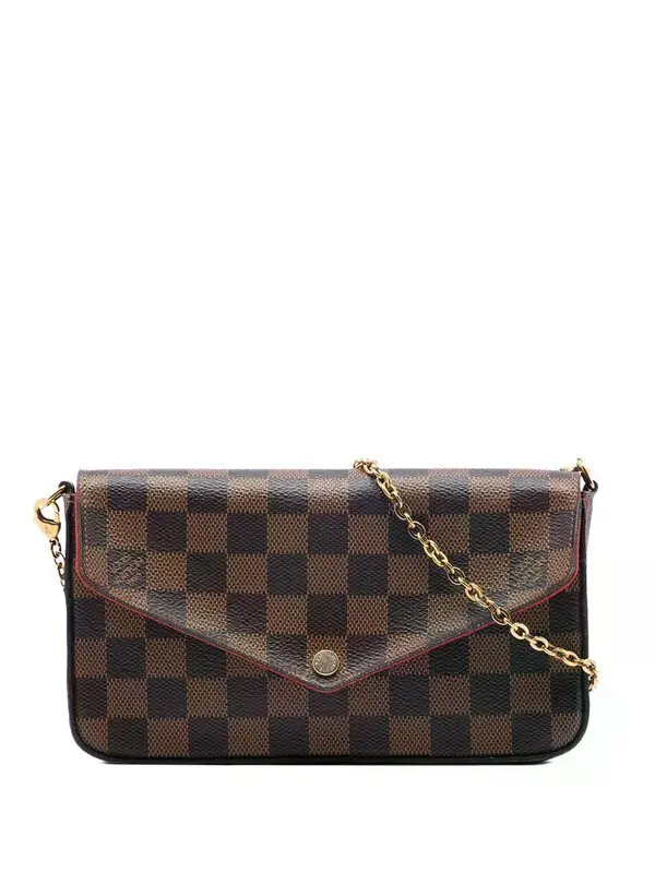 LOUIS VUITTON Damier Ebene Pochette Felicie Crossbody Bag - Brown