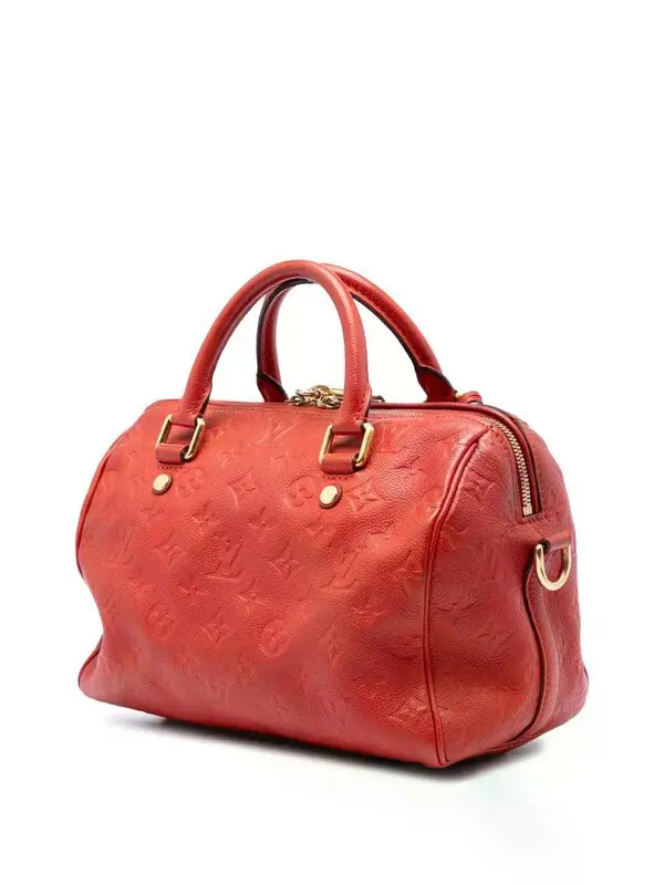 LOUIS VUITTON Monogram Empreinte Speedy Bandouliere 25 Satchel - Red