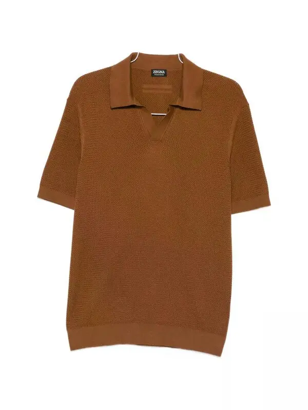 Zegna Waffle-knit T-shirt - Brown