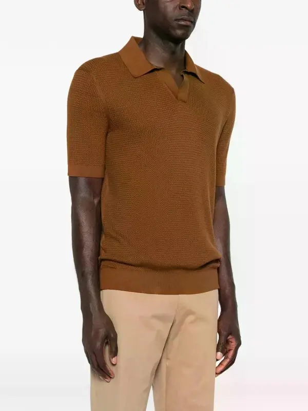 Zegna Waffle-knit T-shirt - Brown