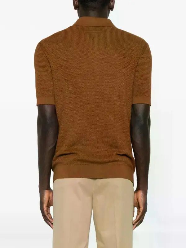 Zegna Waffle-knit T-shirt - Brown