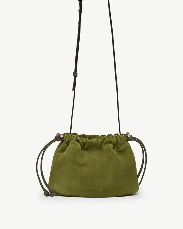 Strathberry Charlotte Drawstring Bucket Bag - Green