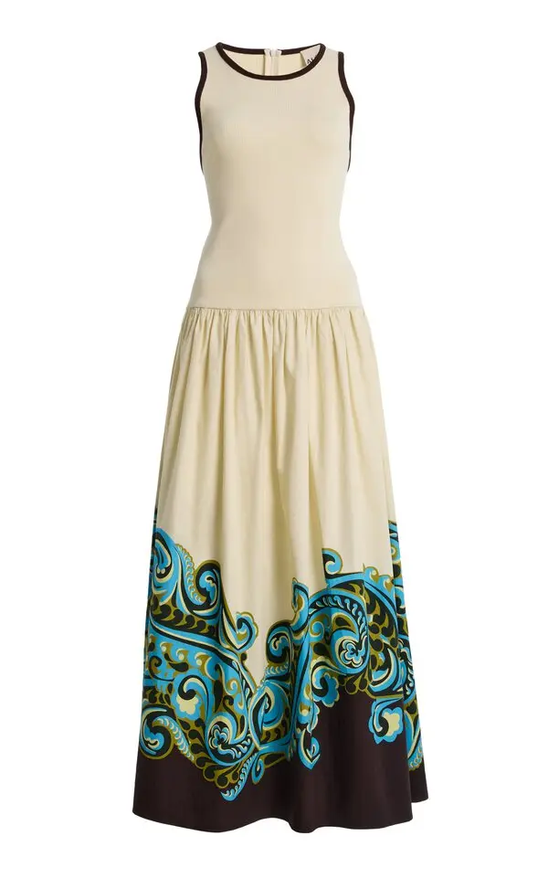 ALEMAIS Natalia Ribbed Cotton Midi Tank Dress - Ivory