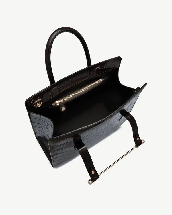 Strathberry Midi Tote With Music Bar Closure - Brown