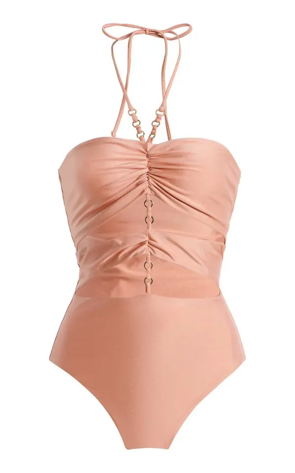 Jade Swim Elia Halterneck One-piece Swimsuit - Pink