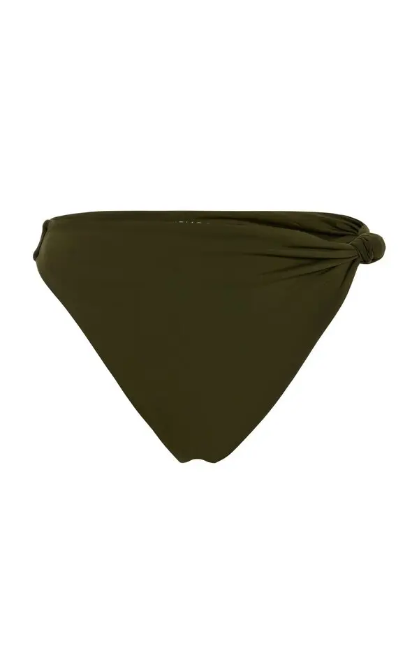 ANEMOS Asymmetrical Knot High-rise Bikini Bottom - Green