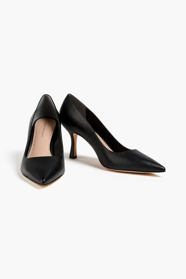 STUART WEITZMAN Isla Leather Pointed Toe Pumps - Black