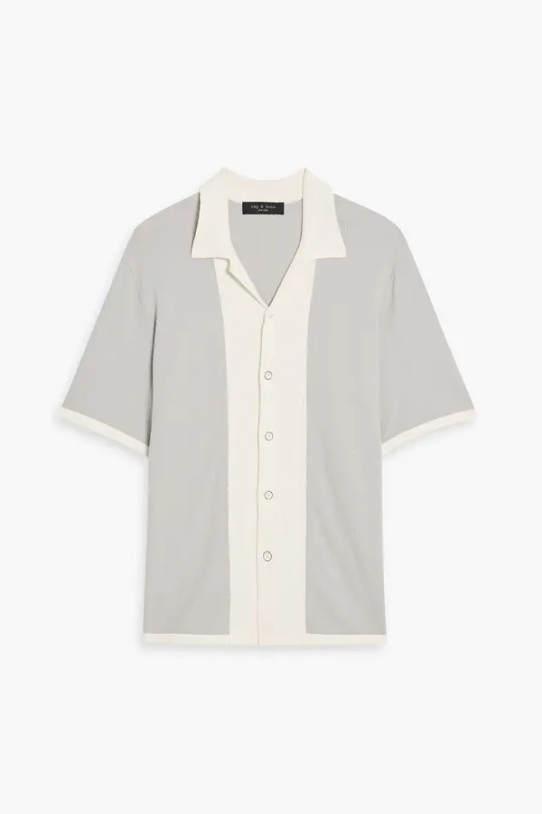 Rag & Bone Alan Twotone Cottonblend Terry Shirt - Light Gray