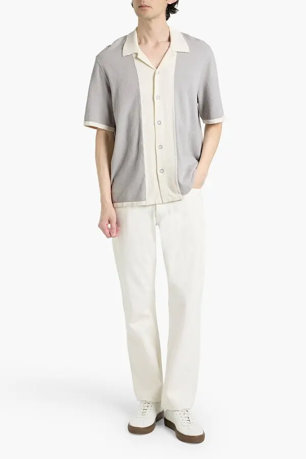Rag & Bone Alan Twotone Cottonblend Terry Shirt - Light Gray