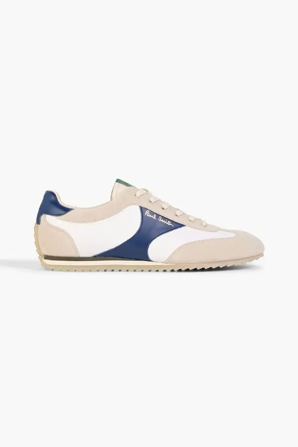 Paul Smith Color Block Leather And Suede Sneakers - Beige