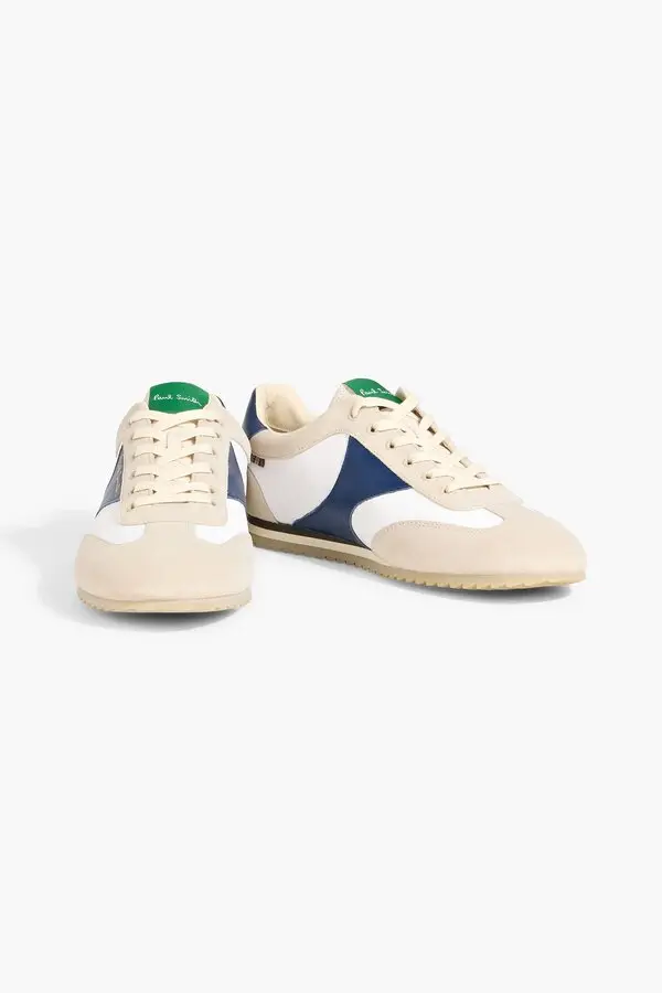 Paul Smith Color Block Leather And Suede Sneakers - Beige