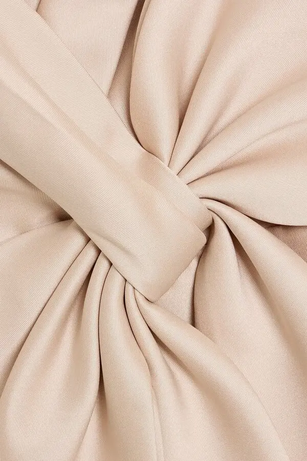 Badgley Mischka Strapless Bow-detailed Crepe Dress - Beige
